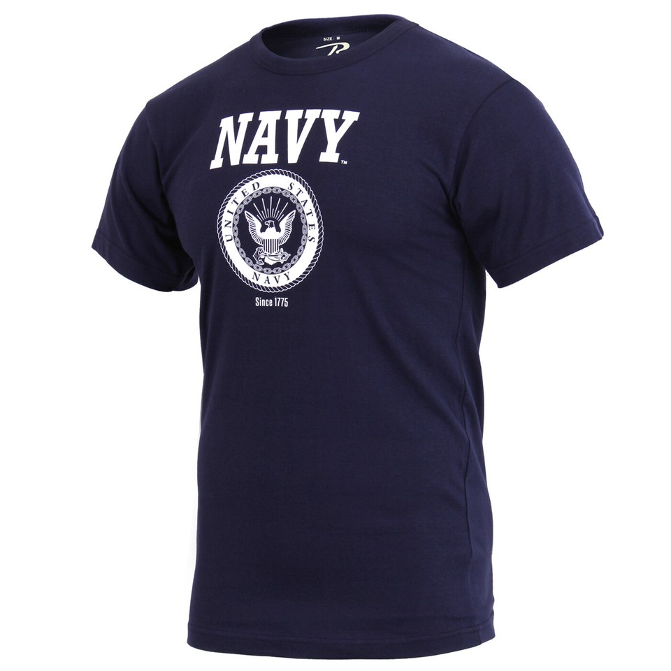 Mens USA Navy Emblem Military Tee Shirt - Rothco Dark Blue US NAVY ...