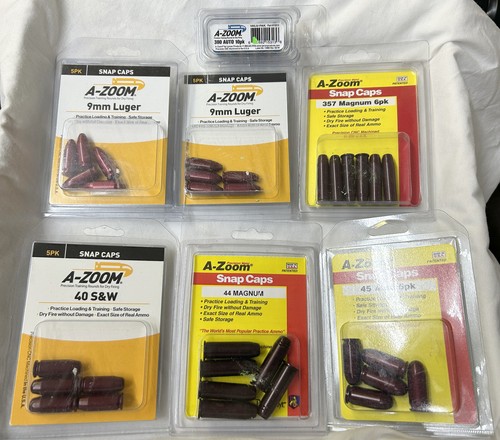 A-Zoom snap caps pick your caliber .380 to .45ACP pistol & revolver ...