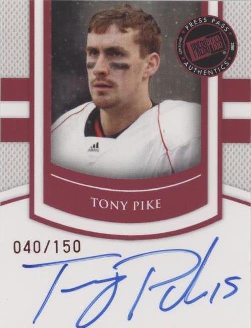 2010 Press Pass Portrait Edition - Sideline Signatures Tony Pike #SS-TP ...
