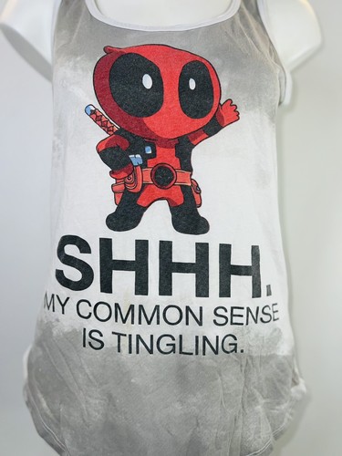 Marvel Comics Junior's Deadpool Shhh My Common Sense is Tingling Tank ...