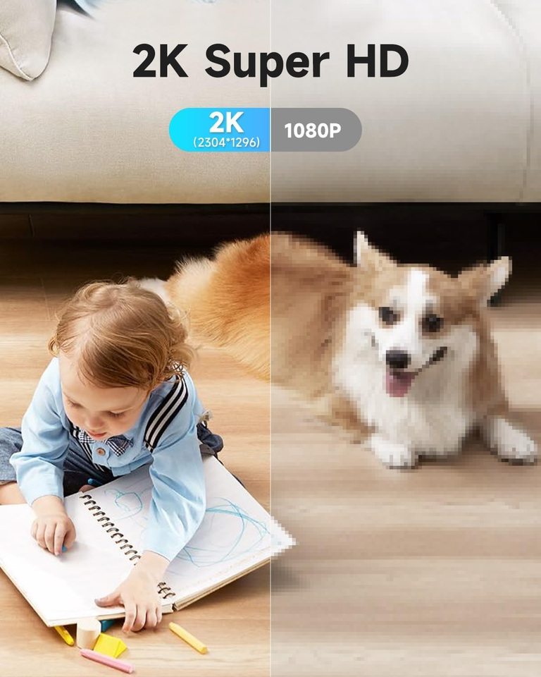 2K 2.4G/5G Dual-Band Security Camera Indoor, Plug-In Cameras for Home ...