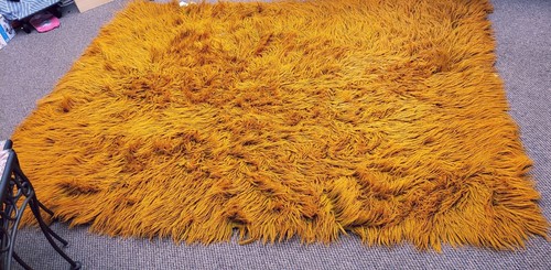 Vintage Rare Retro Wool Shag Rug Flokati Burnt Orange Long Pile Large ...
