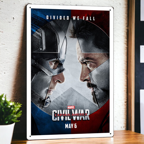 Captain America: Civil War (2016) Metal Movie Poster Tin Sign Plaque ...