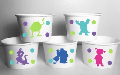 Monsters Inc Party Cups Set/12 Treat Food Favors Snack Ice Cream Bowls ...