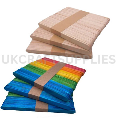 Lollipop Sticks Wooden Lolly Stick Ice Pop Kids Craft Plain Model ...