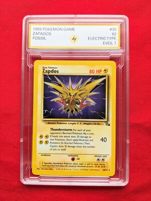 Zapdos Fossil 30/62 Unlimited Pokémon Card | Non-Holo | Near Mint ...