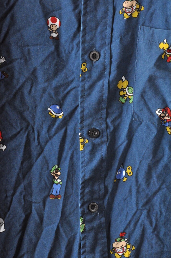 Super Mario Size Medium Teal Blue Mario luigi nintendo character print ...