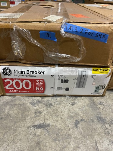 GE 200 AMP MAIN BREAKER 64 32 SPACE 240V/120V PANELBOARD PANEL LOAD ...