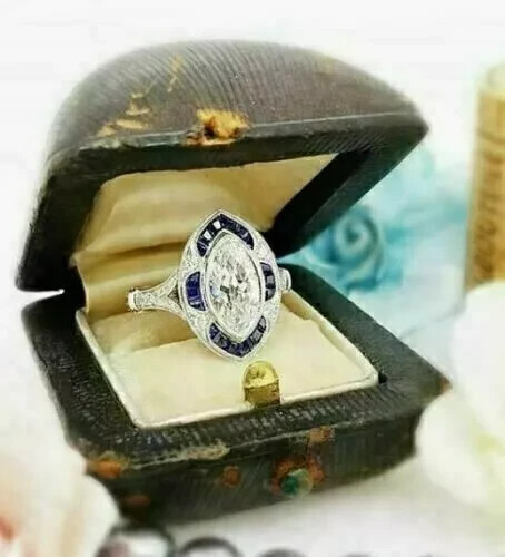 Navett Halo Women's Engagement Ring 10K White Gold 2.2 Ct Lab Created ...