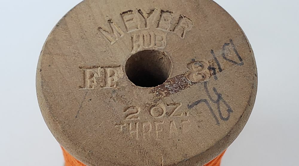 Meyer Rod Winding Thread Spool Fly Tying Crafts Gudebrod Orange/Silver ...