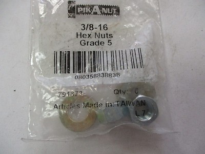 Pik-A-Nut 791373 New 3/8-16 Grade 5 Hex Nuts (QTY 5) | eBay