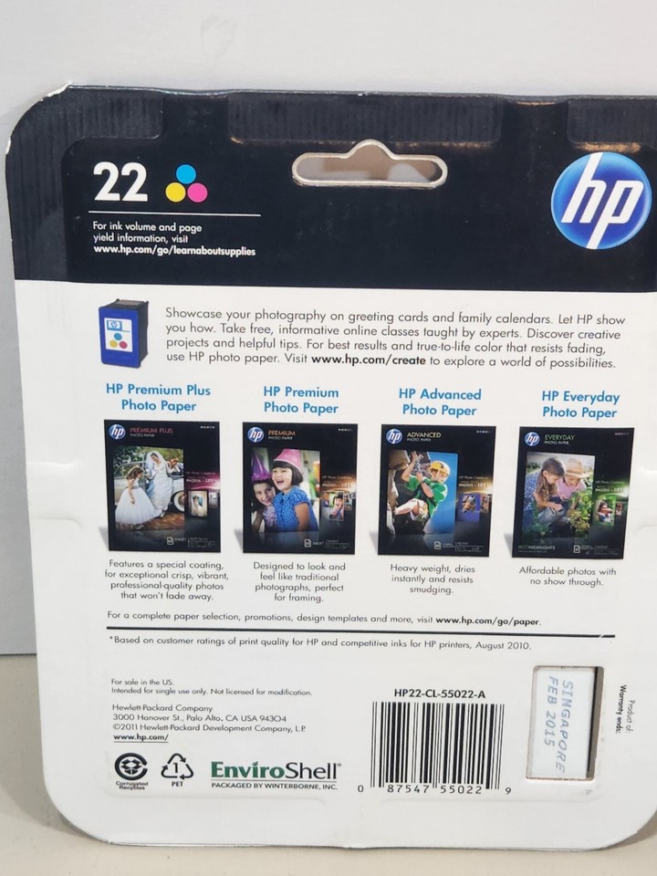 HP Tri Color Printer Ink Cartridge 22 Sealed | eBay