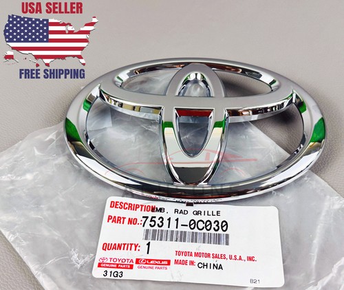 75311-0C030 GENUINE Toyota Tundra Sequoia Chrome Front Grille Emblem ...