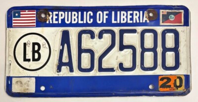 Republic of Liberia 2020 License Plate # A62588 | eBay