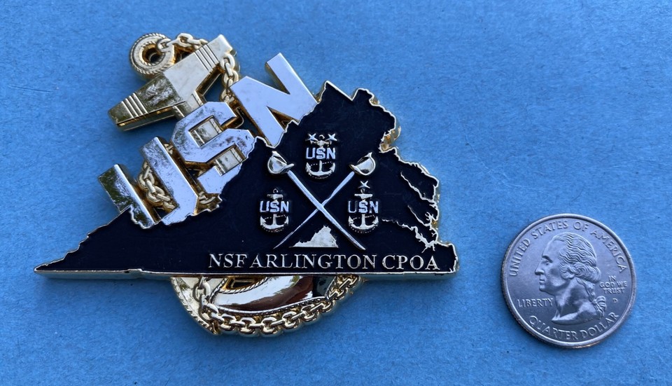 US NAVY CHALLENGE COIN - NAVAL SUPPORT FACILITY (NSF) ARLINGTON CHIEF ...