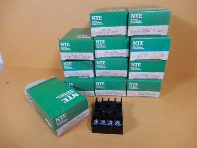 NTE R95-113 8 Pin Octal Breakout Sockets DIN Mountable Qty 12 NOS Dirty ...