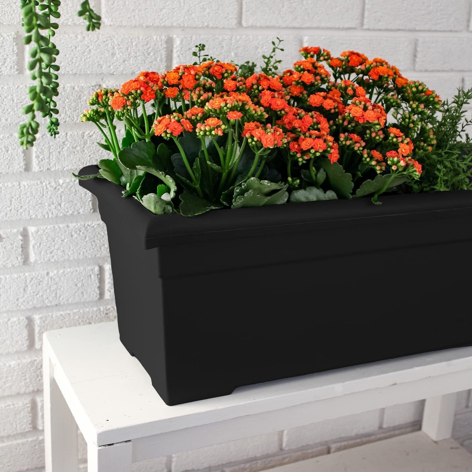 28 Inch Romana Large Rectangular Planter Box - Lightweight Plastic ...