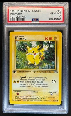 1999 Pokemon Jungle 1st Edition Pikachu #60/64 PSA 10 | eBay