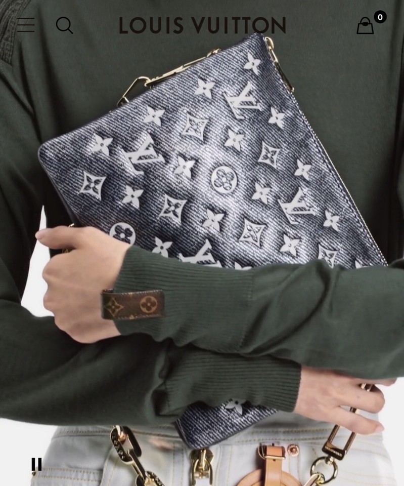 Louis Vuitton Blue Metallic Denim Coussin PM Rare Limited Sold Out NIB ...