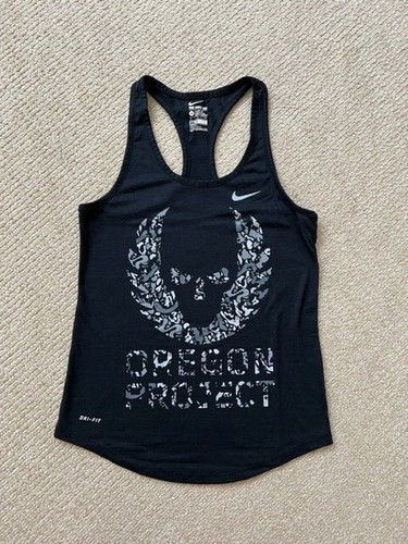 WOMENS S NIKE OREGON PROJECT ORPJT RUNNING TANK CAMO BLACK WHITE 809513 ...