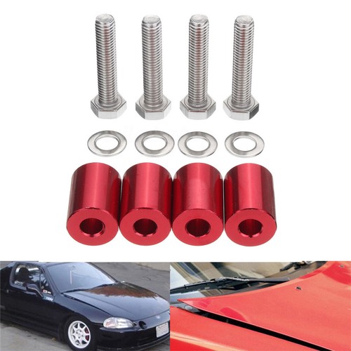 RED 1" BILLET HOOD VENT SPACER SPACERS KITS FOR 8MM TURBO ENGINE ALL M ...