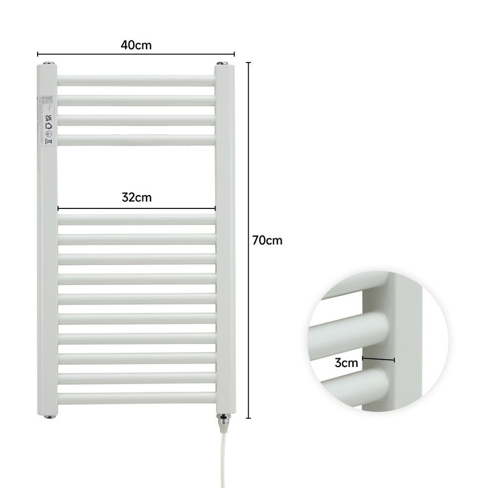 Vertical Heated Towel Bathroom Rail Radiator Ladder Warmer Electric ...