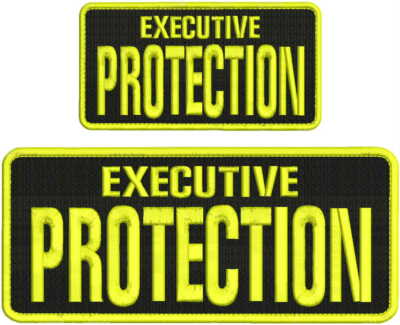 Executive Protection embroidery patch 4x10 and 3x6 inches yellow ...