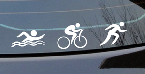 Triathlon Swim Bike Run Ironman White Vinyl Stickers | eBay