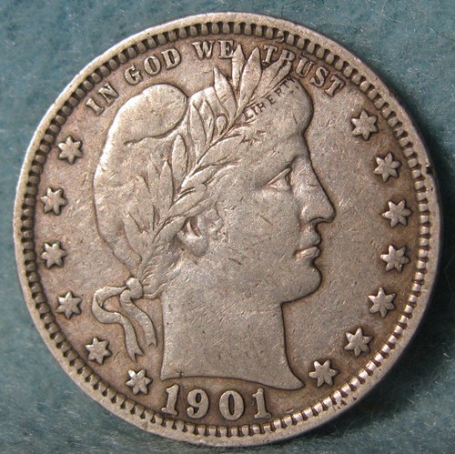 1901 Barber Silver Quarter Better Grade Old US Coin | eBay