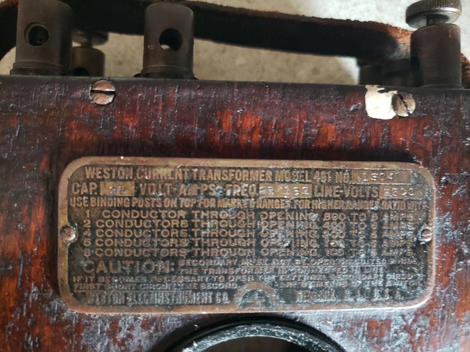 Weston Electrical Instrument Co. Current Transformer Model 461 | eBay