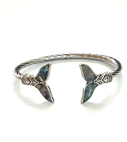 BR1000 DESIGNER INSPIRED .925 SILVER PLATED FISHTAIL GEMSTONE CUFF ...