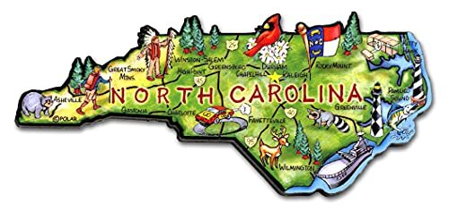 North Carolina Artwood State Magnet Collectible Souvenir By Classic ...