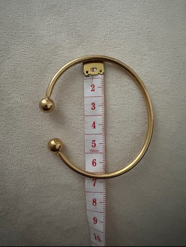 9K Gold Unisex Torque Ball Bangle Adjustable Lightweight Gold Filled ...