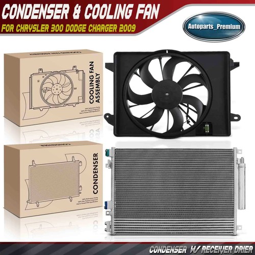 New AC Condenser & Cooling Fan Assembly Kit for Chrysler 300 Dodge ...