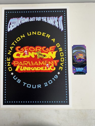 George Clinton signed, autographed 2019 concert Tour poster VIP TICKET ...