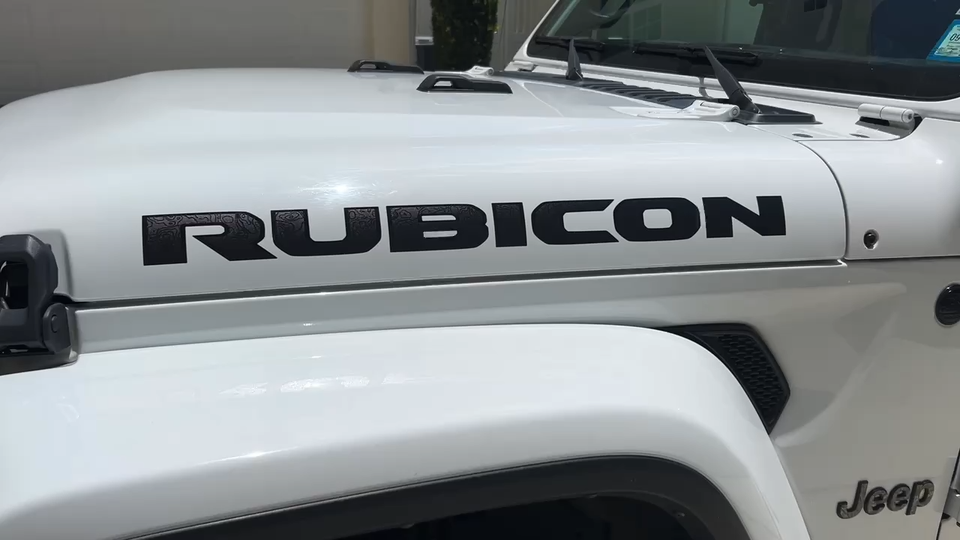 SET OF 2 Jeep Wrangler RUBICON Hood Decals Stickers 3D Topo Map Black ...