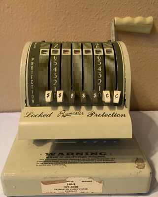 Vintage Paymaster Checkwriter Locked Paymaster Protection x-550 With ...