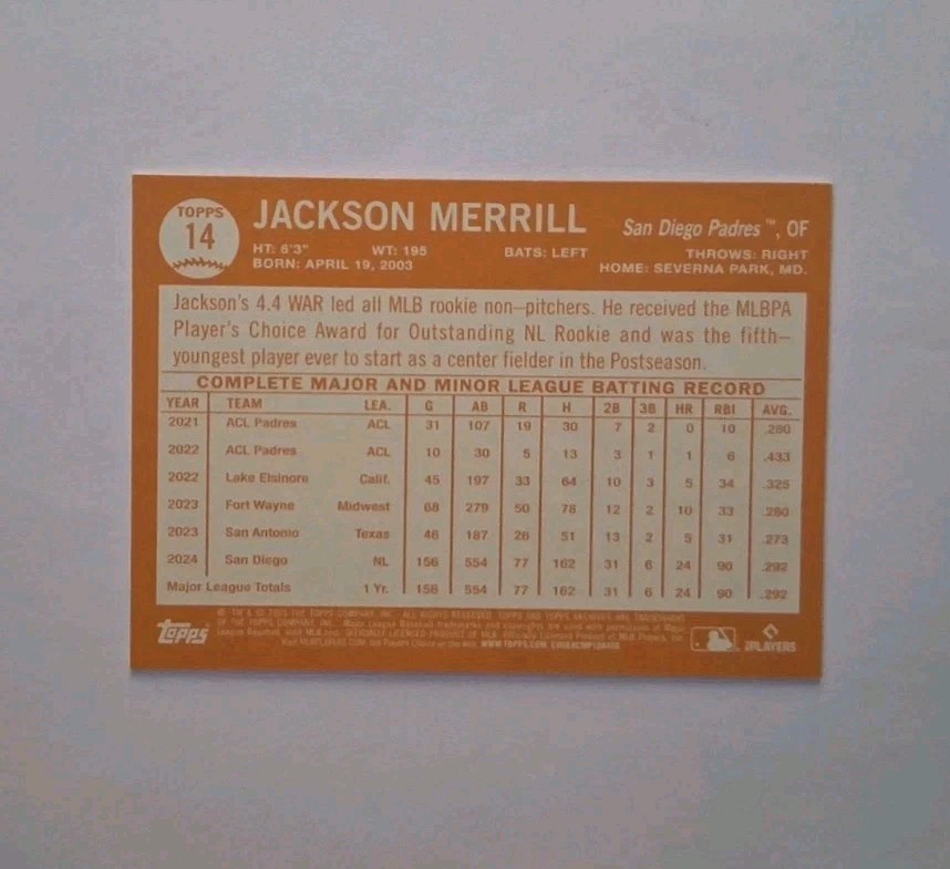 2025 Topps archives #14 Jackson Merrill red foil refractor /50 ssp | eBay