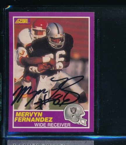 1989 Score #343S Mervyn Fernandez Los Angeles Raiders Signed Autograph ...