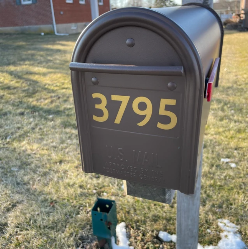 SET OF 2 - Custom Mailbox Numbers REFLECTIVE Vinyl Decals Stickers ...