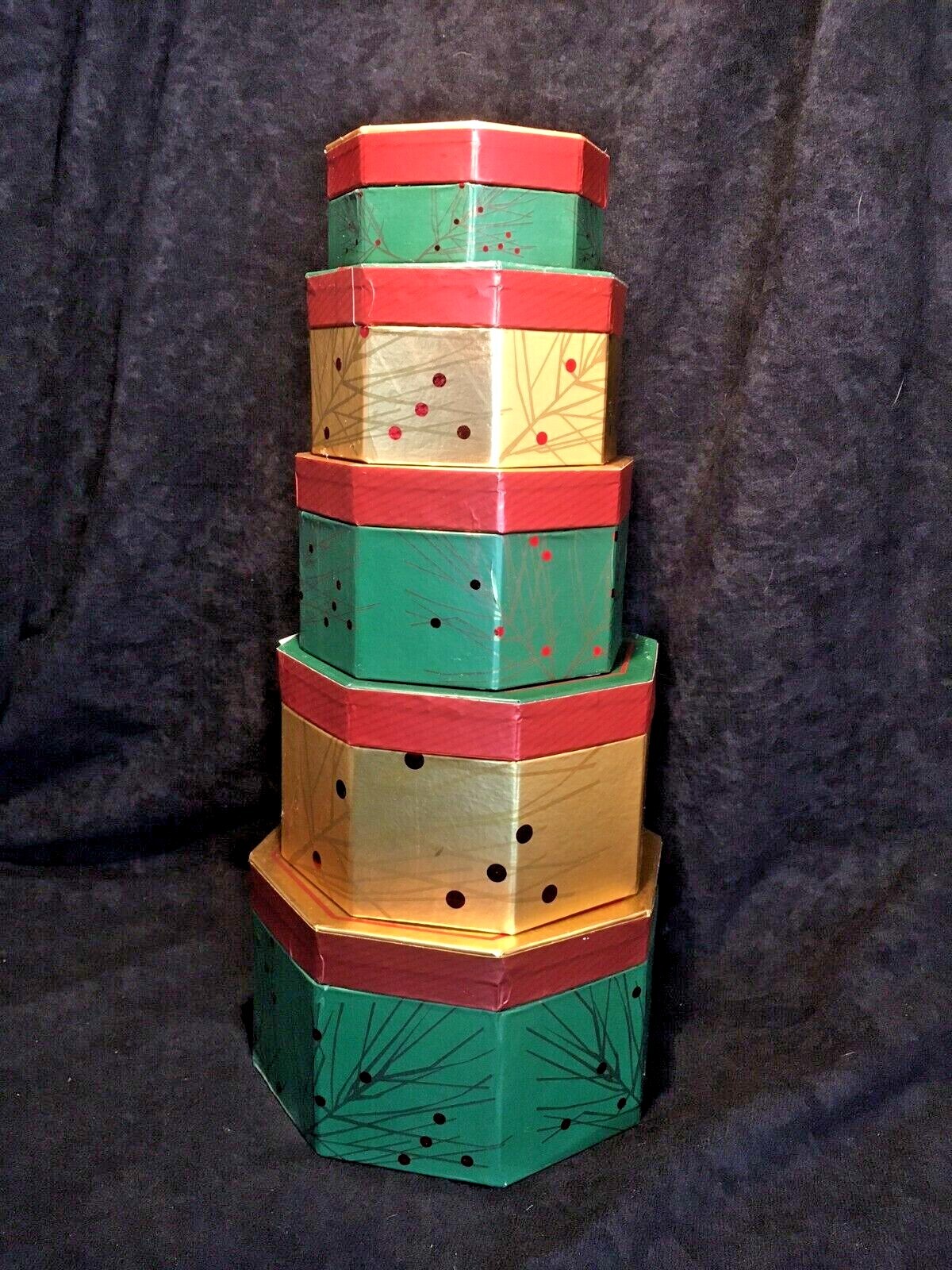 Christmas Cardboard Nesting Boxes Set of 5 | eBay