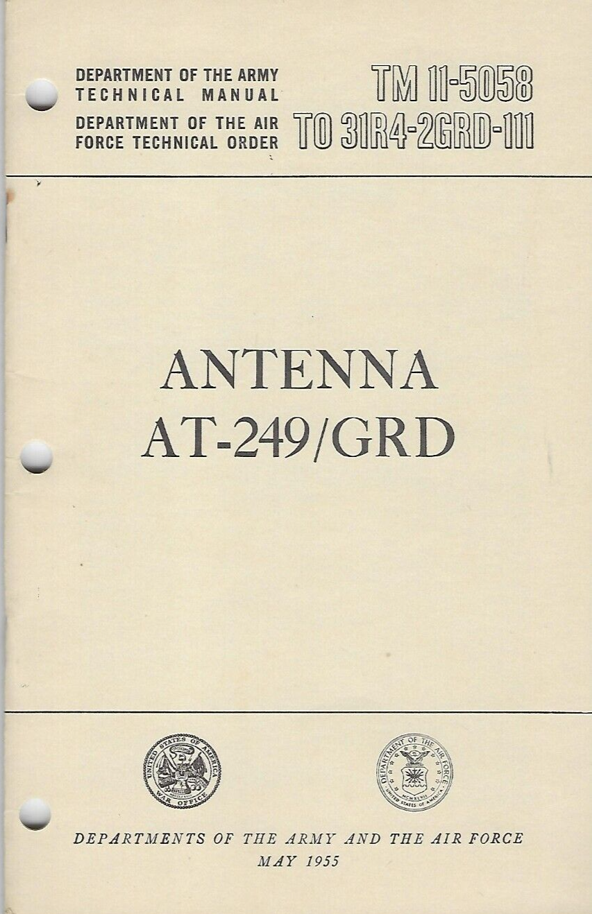 Historical book Antenna AT-249/GRD (Homing device w/PRC-6) Install ...
