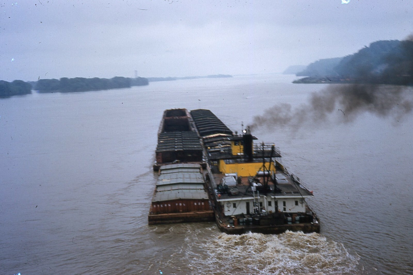 1950's Slide Barge Loaded With Cargo Containers Buffalo NY Red Border ...
