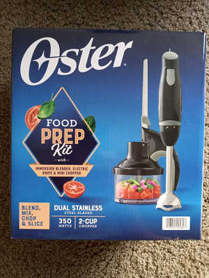 Oster Food Prep Kit with Immersion Blender, Electric Knife, and 2-Cup ...