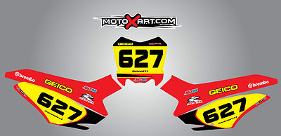 Honda CRF 125 2014 - 2015 model custom number plate stickers / decals ...
