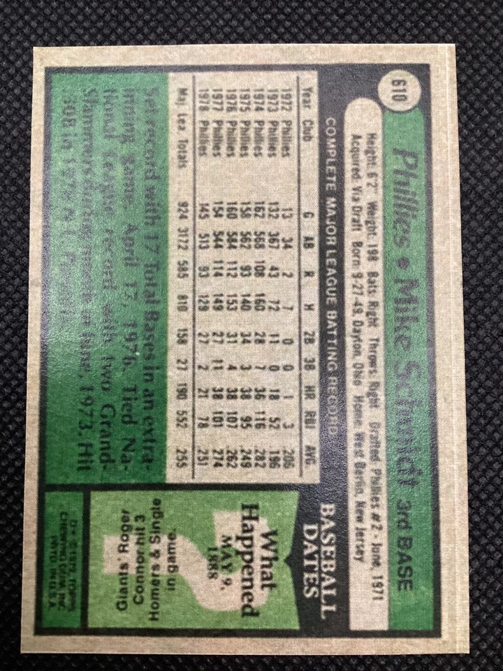 1979 Topps Michael Jack Schmidt ~ Philadelphia Phillies | eBay