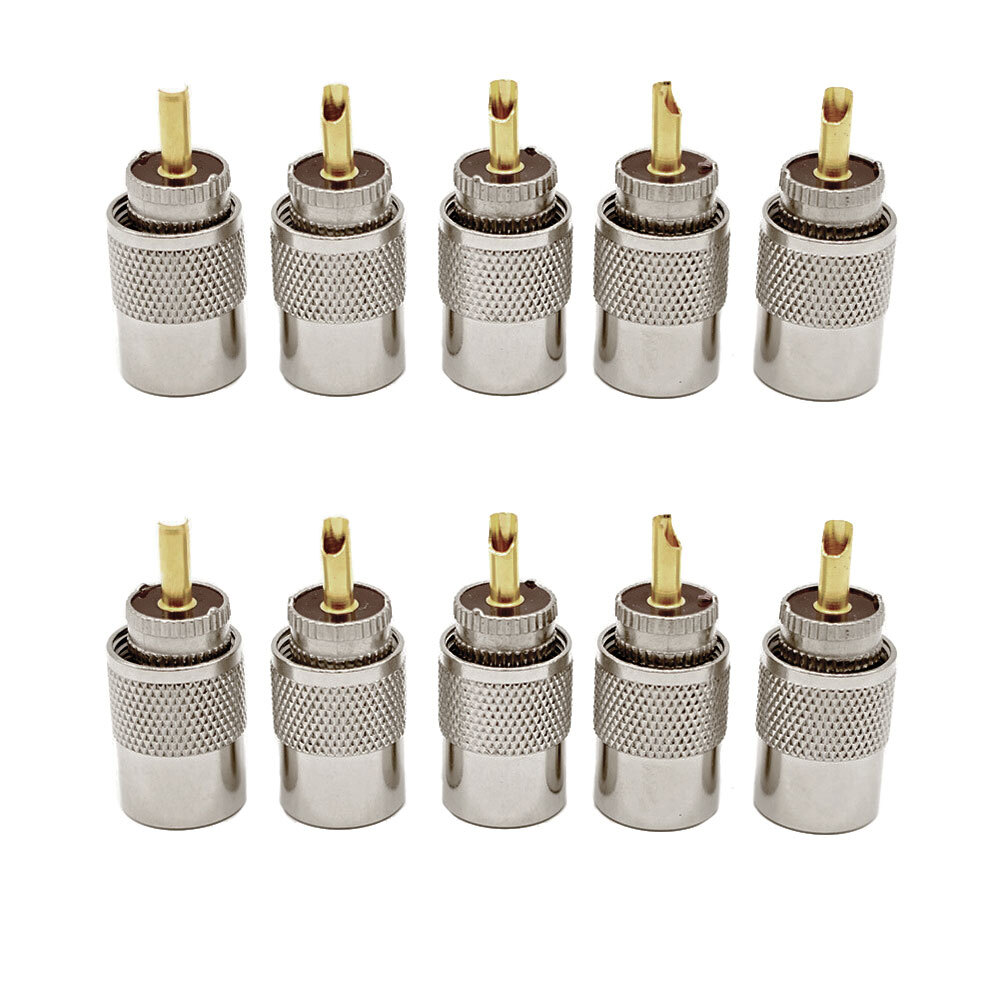 10X PL259 UHF Male Plugs Insert Type Connectors for 5mm /RG58 Coaxial ...