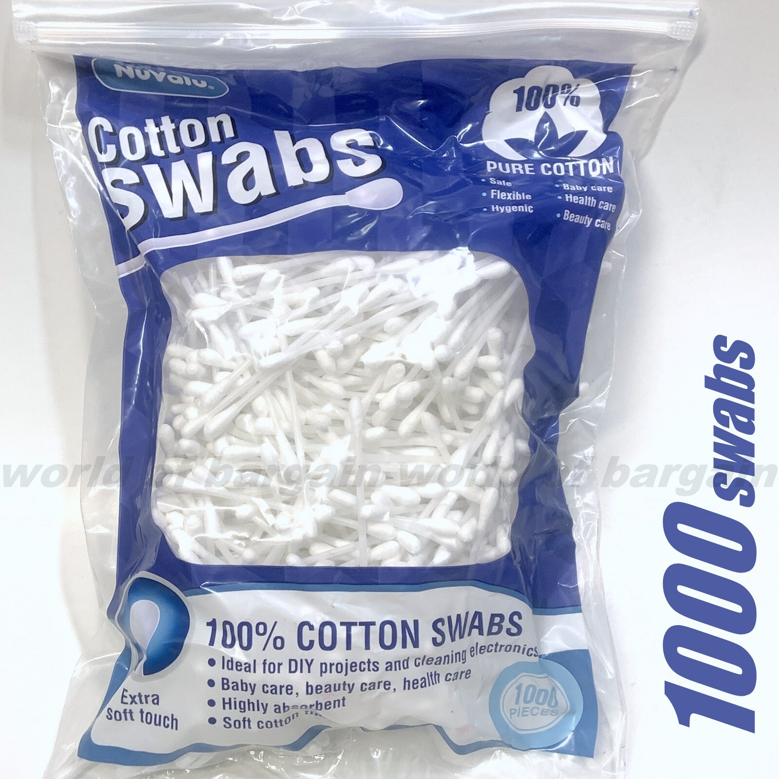 1000 COTTON SWABS Buds Double Tip Ear Cleaning Q Tips Makeup Applicator ...