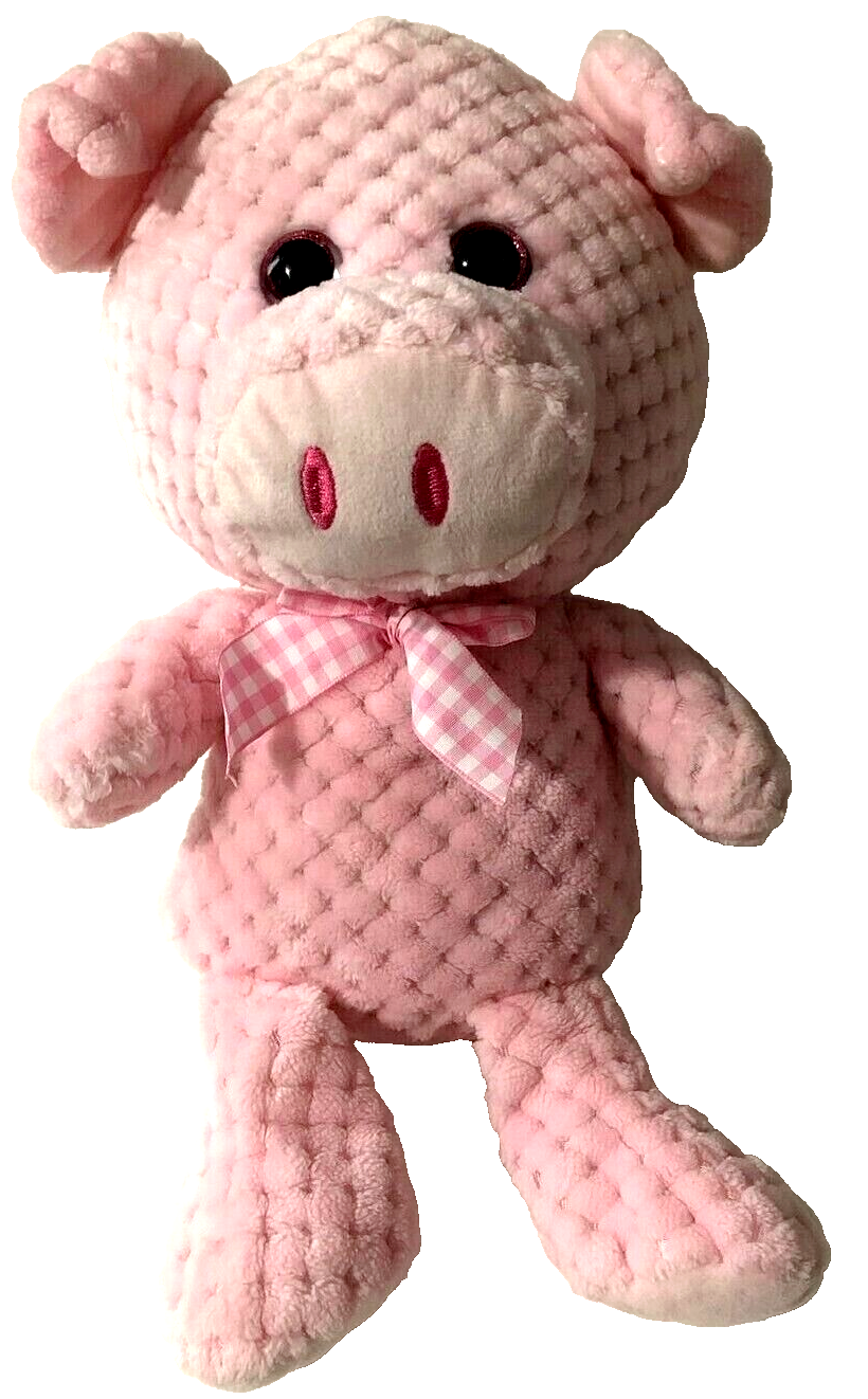 Kellytoy Pink Waffle Pig Plush Toy 16" Soft Textured Stuffed Animal ...