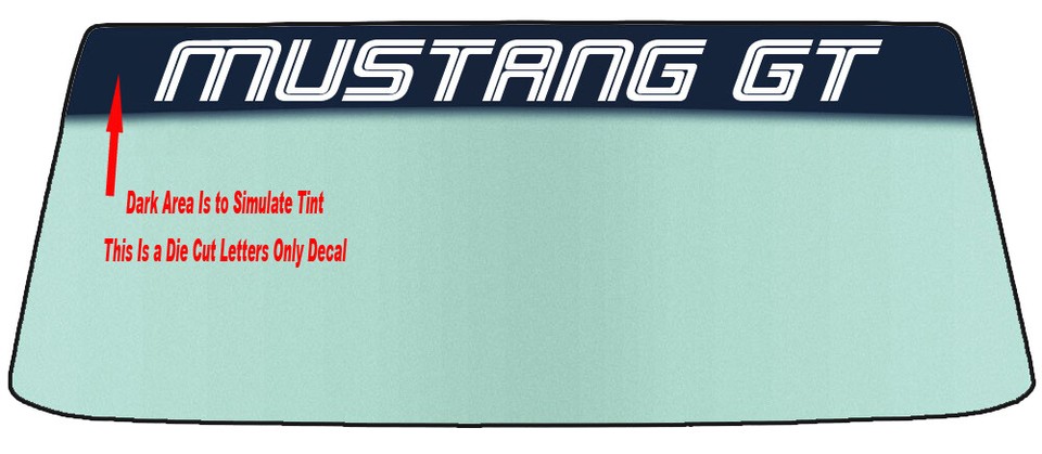 MUSTANG OR GT IN SHELBY FONT WINDSHIELD BANNER DIE CUT VINYL DECAL W ...